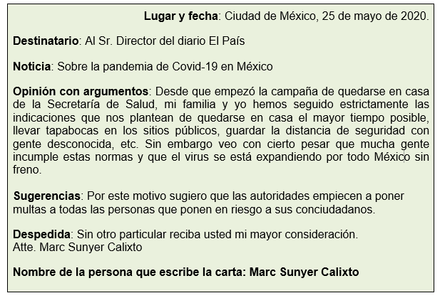 Ficha De Carta De Opini N Carta De Opinion Partes De Una Carta Ficha De Carta De Opini N Carta De Opinion Partes De Una Carta